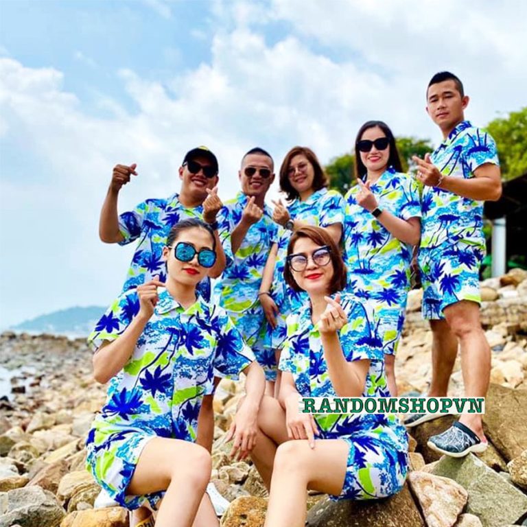 Đồ bộ đi biển cây dừa nền trắng | RANDOMSHOPVN